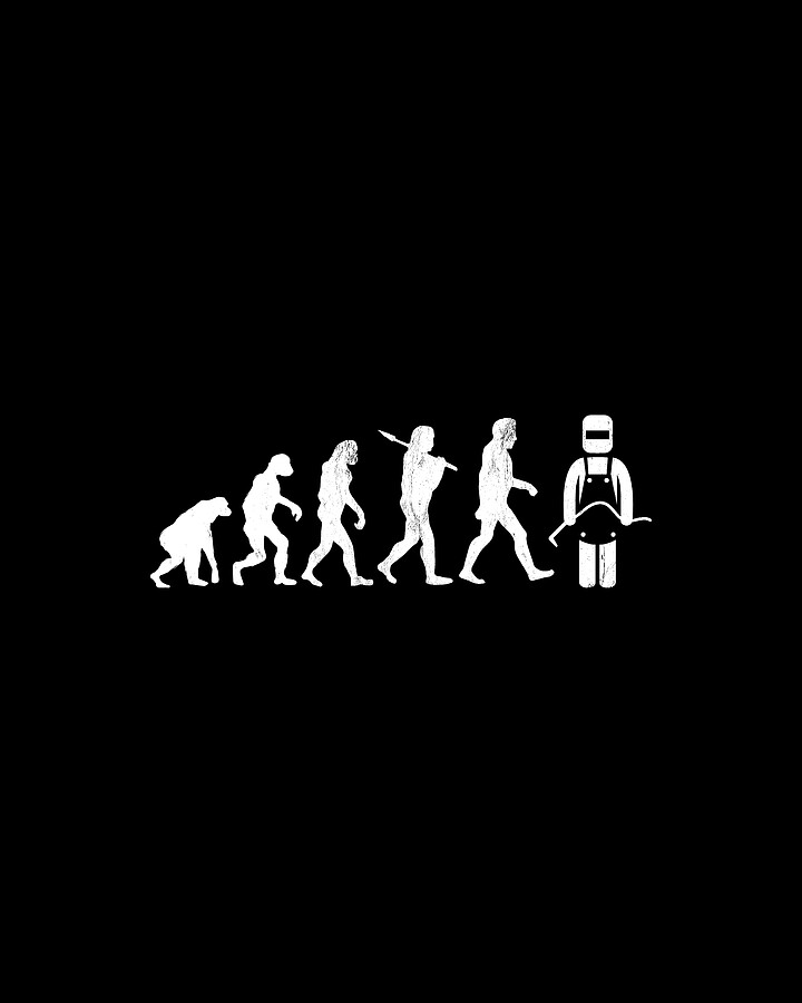 Evolution Funny Welder Design Drawing by Noirty Designs - Pixels