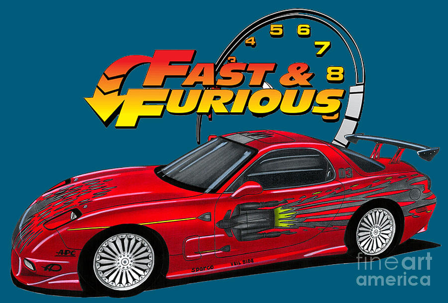 Exclusive art movie car jdm Mazda RX-7 FD rotary engine 13B REW Fast ...