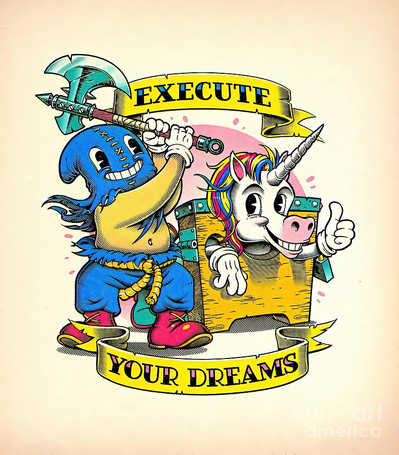 Execute your dreams weird cartoon Painting by Hill Grant - Fine Art America Execute your dreams weird cartoon Painting by Hill Grant - Fine Art America