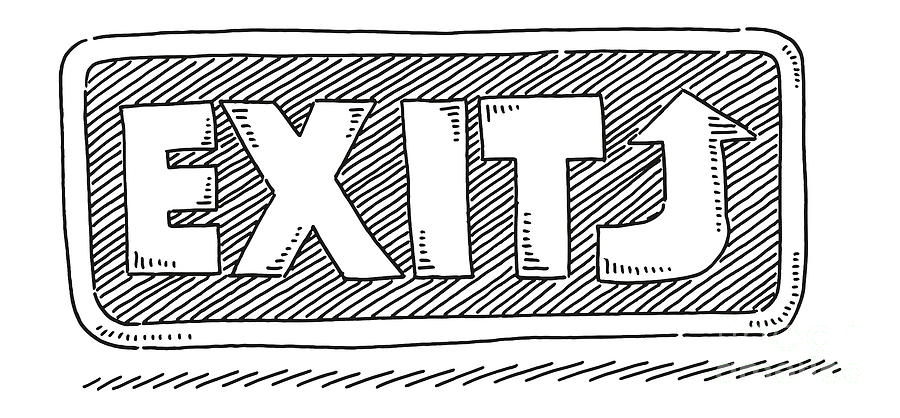 Exit Sign Drawing by Frank Ramspott