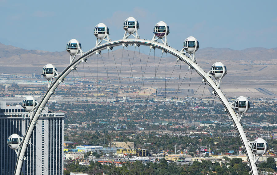 Eye Level with the Top of High Roller Ferris Wheel in Las Vegas Photograph by Shawn O'Brien - Pixels
