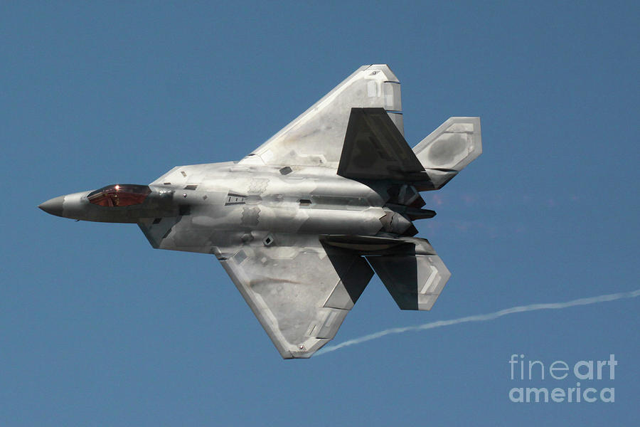 F-22A Raptor Supersonic Jet with Wing Contrail Photograph by Kenny ...