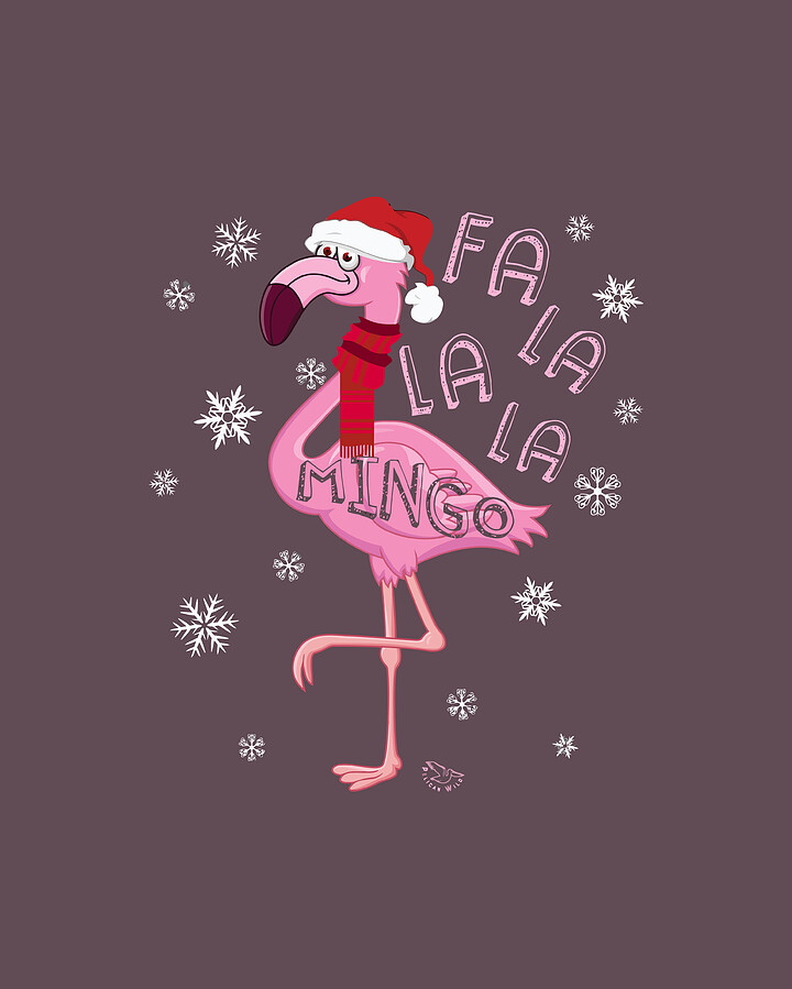 Fa La La La Mingo Funny Pink Flamingo for Christmas present Digital Art ...