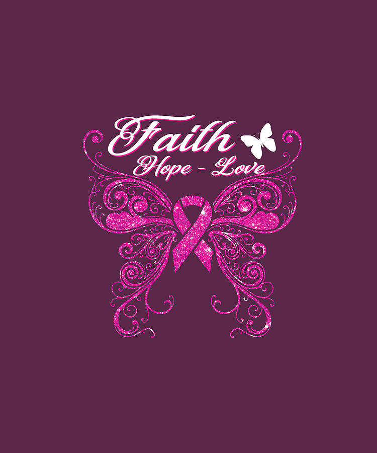 Faith Hope Love Breast Cancer Awareness Pink Ribbon Warrior Tshirt