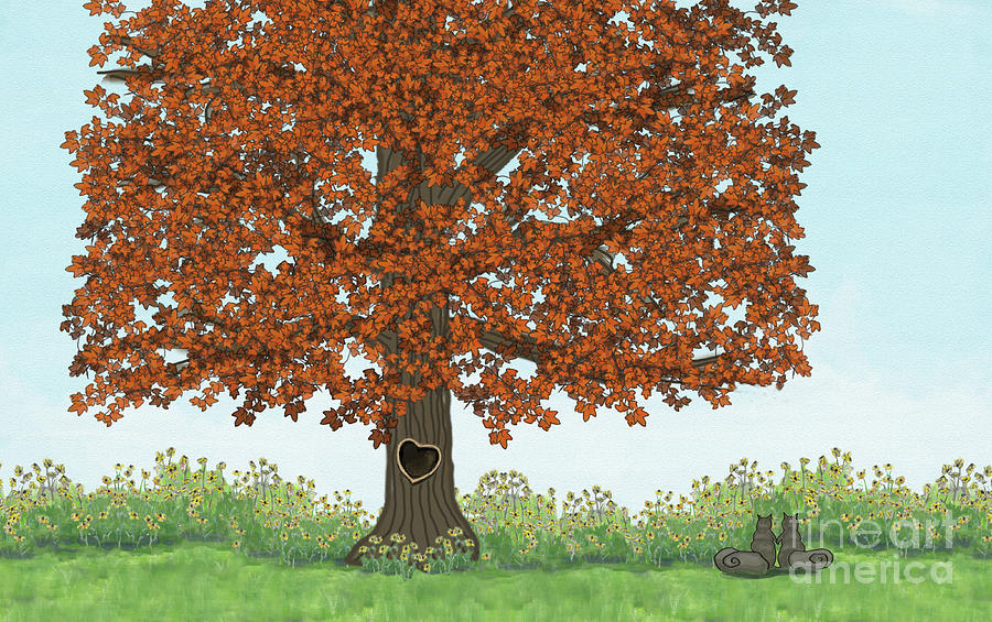 Fall tree Painting by Marnie Bourque - Fine Art America