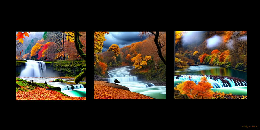 Fall Triptych Digital Art by Cindy's Creative Corner - Fine Art America