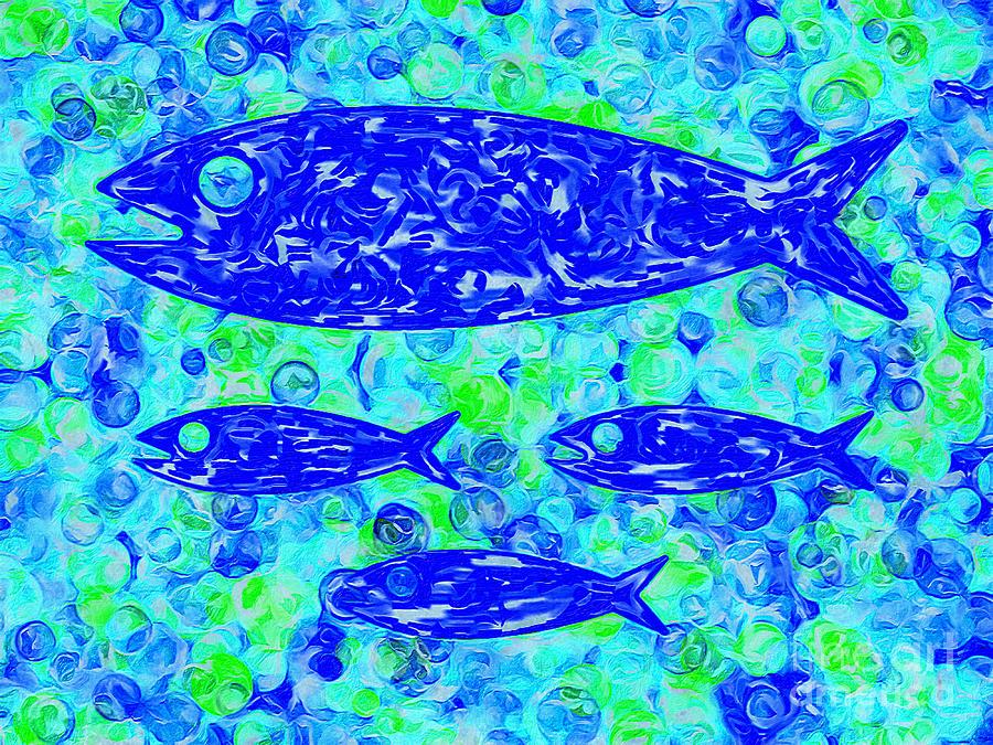 Family of Fish Digital Artwork 02 Digital Art by Douglas Brown - Fine ...