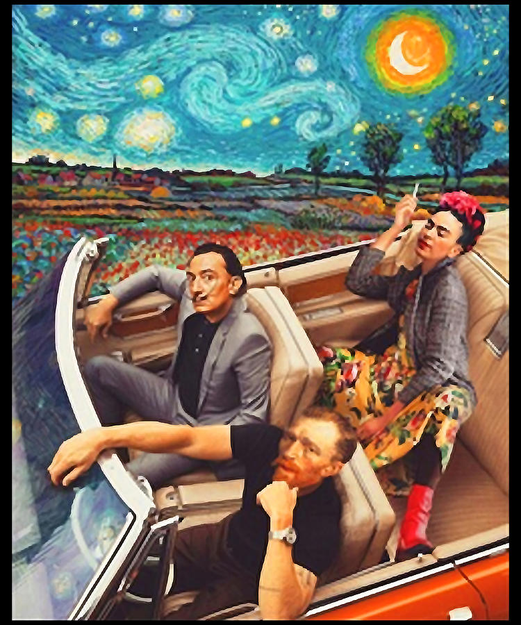 Famous Artists vincent van gogh frida kahlo dali Painting by Phillips Thomas - Pixels