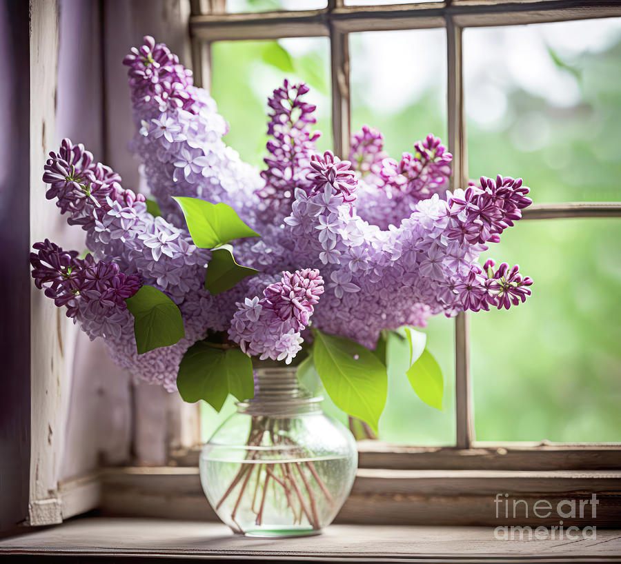 Farmhouse Lilacs Digital Art by Maria Dryfhout - Fine Art America