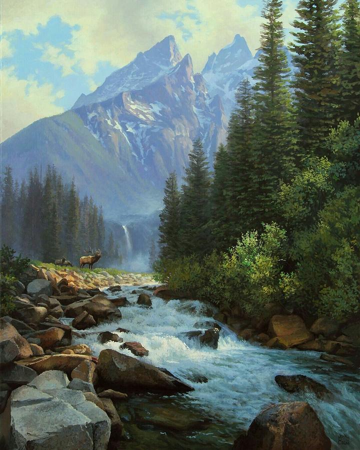 Fast-flowing Water Painting by Lauren Dane - Fine Art America