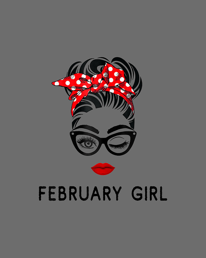 February Girl Wink Eye Woman Face Wink Eyes Lady Birthday Digital Art ...