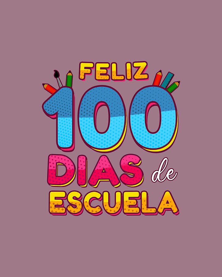 Feliz 100 Dias De Escuela100 Days Of School Student Digital Art by ...