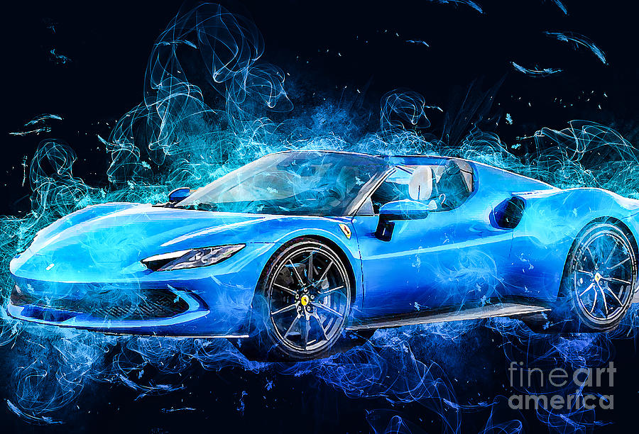 Ferrari 296 GTS Sports cars 2022 Drawing by Marietta Beatty - Fine Art ...