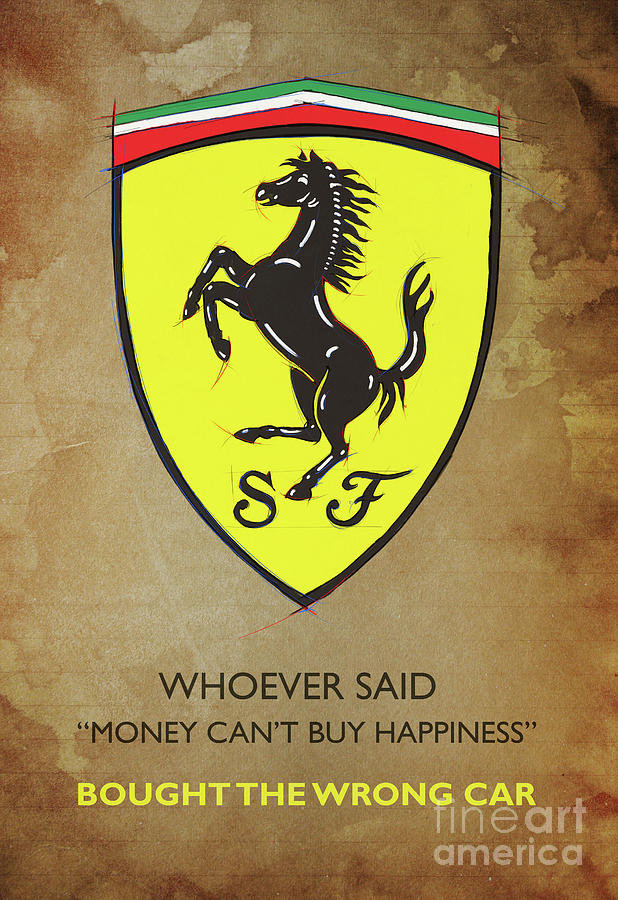 FERRARI LOGO Car Quote,Original Drawing Drawing by Drawspots ...