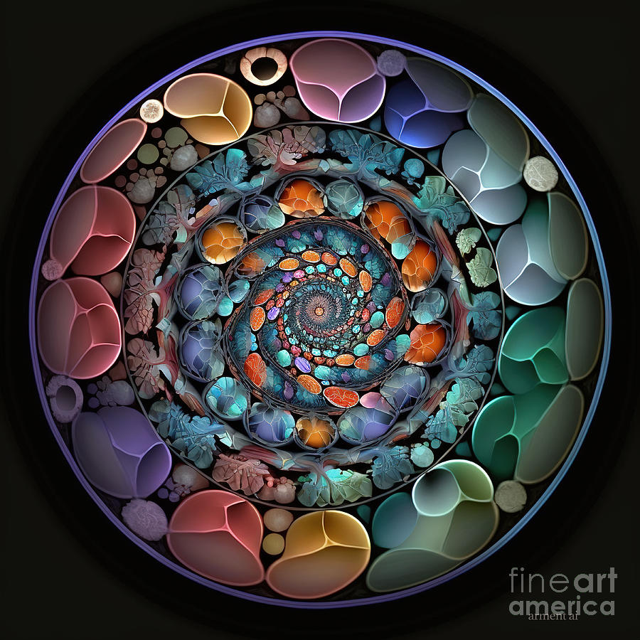 Fibonacci Sequence Kaleidescope Digital Art by David Arment - Pixels