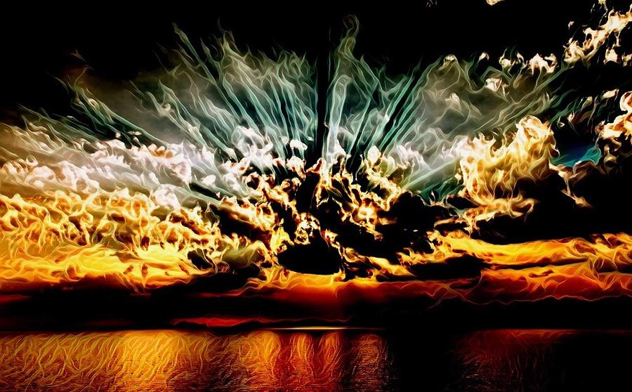 Fire Clouds Digital Art by Simon Phillips - Pixels