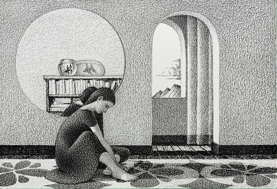 Fishbowl Reflection Drawing by Kristin Eames - Fine Art America