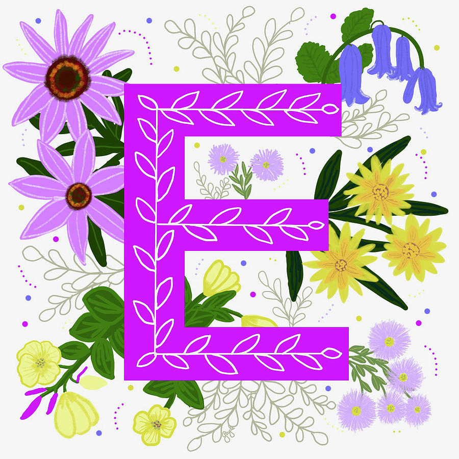 Letter E Floral at Hamish Gellatly blog