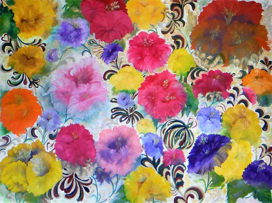 Flower Frenzy Painting by Jacqueline Whitcomb - Fine Art America