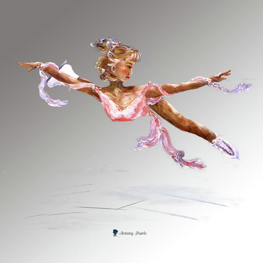 Figure Skater - Flying Camel - Gradient Backdrop Painting by Artistry ...