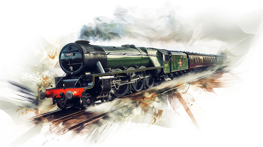Flying Scotsman inspired Steam Train Art Digital Art by Tim Hill - Fine ...