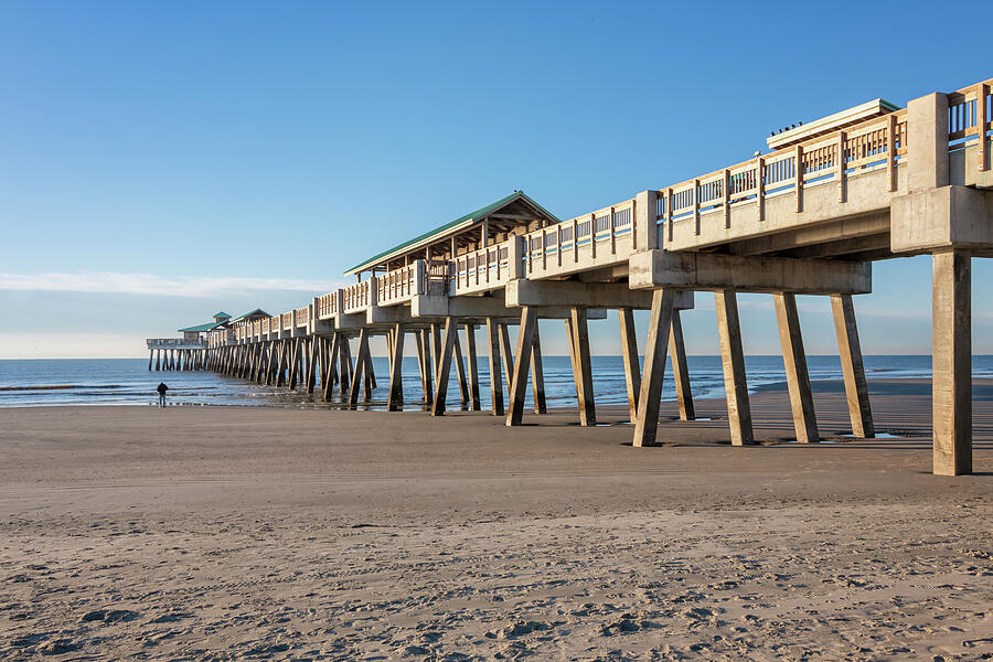Folly Beach Fishing Pier Iconic Oceanfront Views in South Carolina Photograph by John Kirkland ...