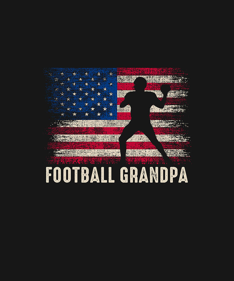 Football GRANDPA American Flag Drawing by DHBubble - Fine Art America