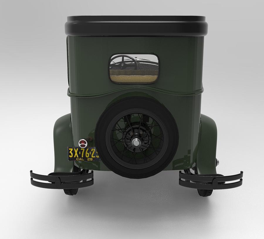 Ford Model A Full Rear Digital Art by Greg Willis - Fine Art America