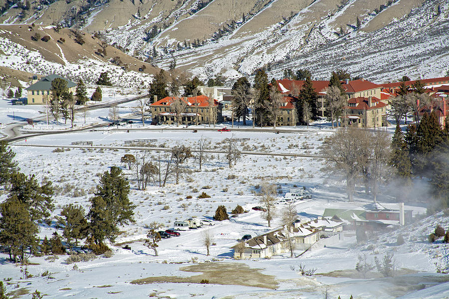 Fort Yellowstone Winterscape at Mammoth Hot Springs Photograph by Bruce ...