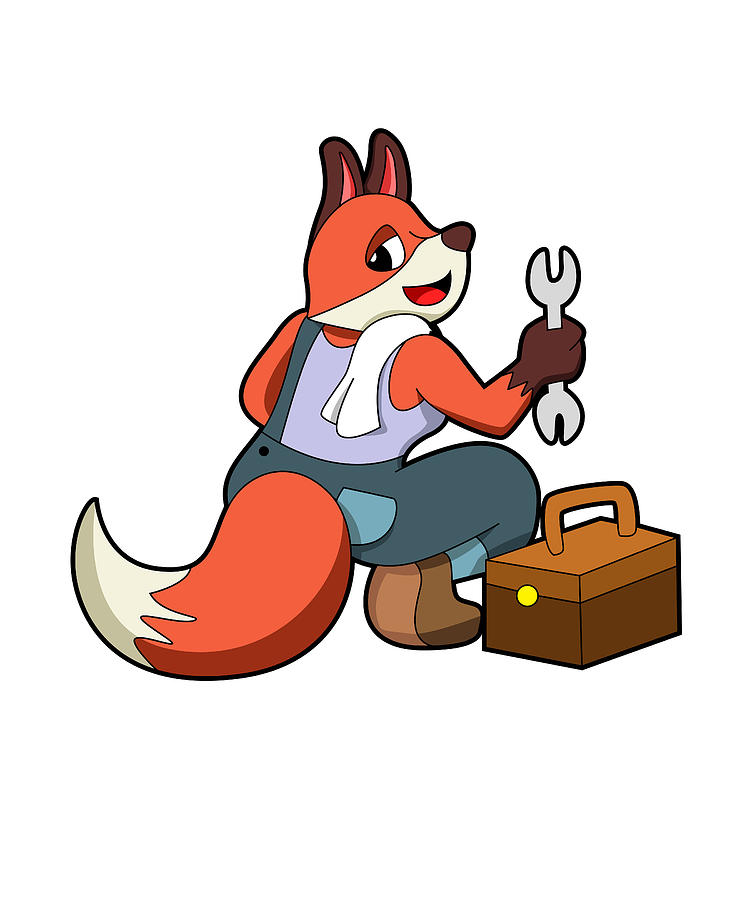 Fox as Mechatronics engineer with Tool Painting by Markus Schnabel
