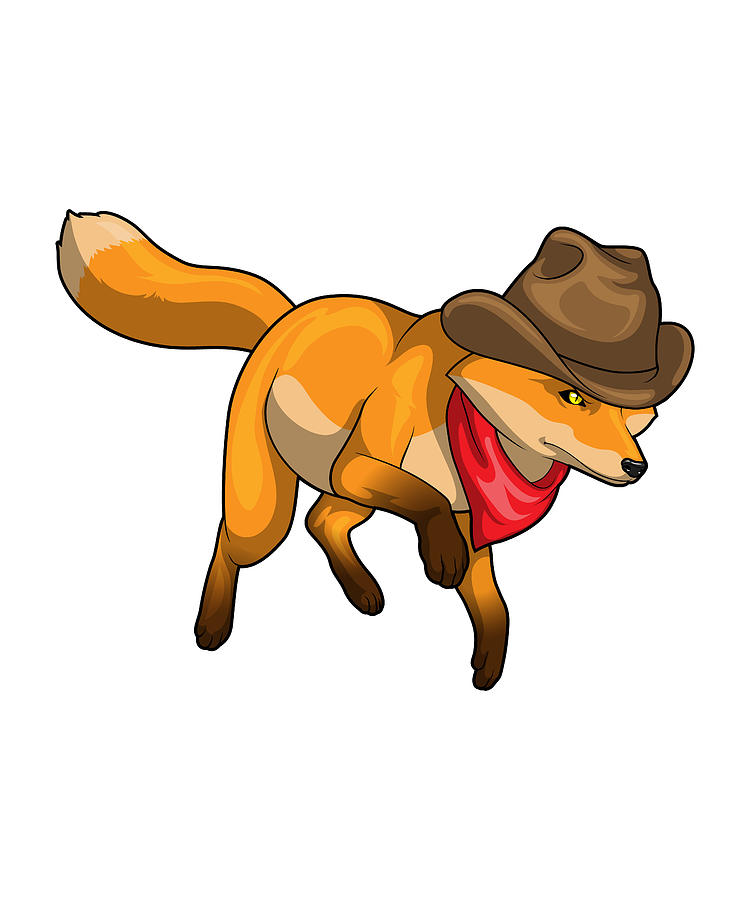 Fox Cowboy Cowboy hat Painting by Markus Schnabel - Fine Art America