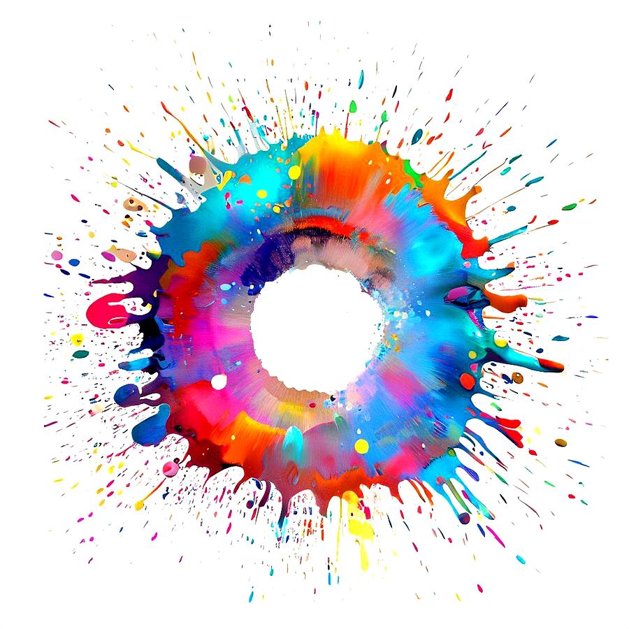 Frame Border Paint Splotch Paint Vibrant Color Abstract Colorful Circle ...