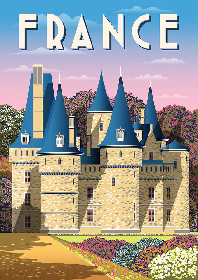 France Travel Poster Illustrator Art Digital Art by Tommy - Fine Art ...