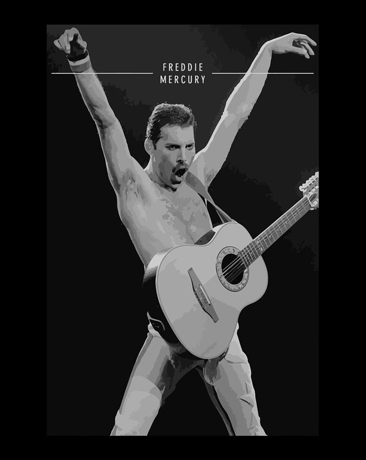 Freddie Mercury Official Live Arms Guitar T Items Digital Art By Linh Nguyen