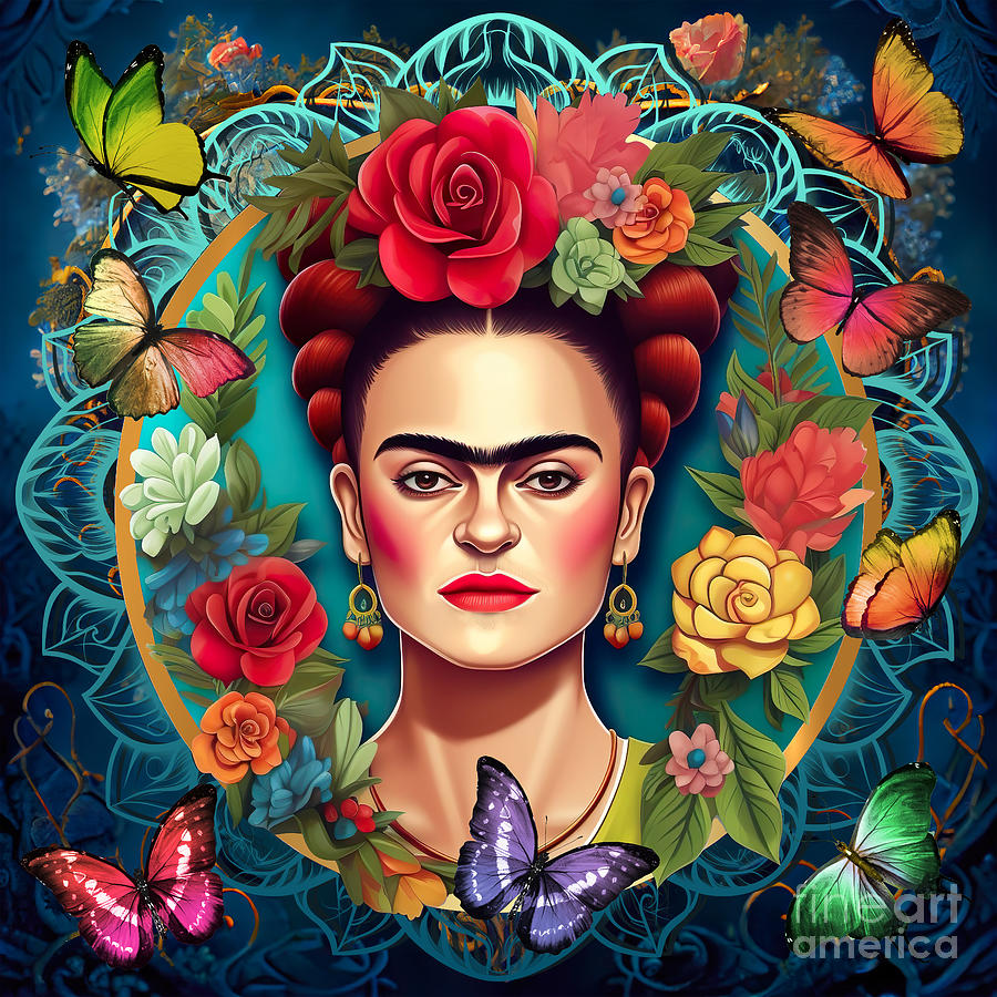 Frida Kahlo Self Portrait 2 by Mark Ashkenazi Frida Kahlo Self Portrait 2 by Mark Ashkenazi
