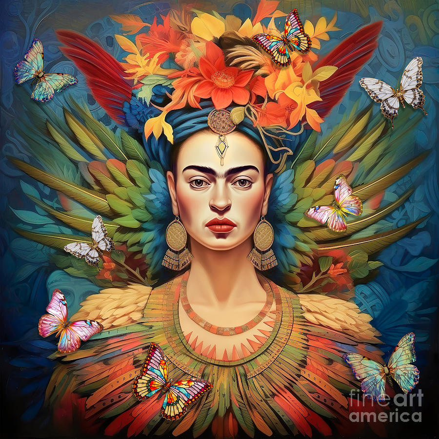 Frida Kahlo Self Portrait 9 by Mark Ashkenazi Frida Kahlo Self Portrait 9 by Mark Ashkenazi