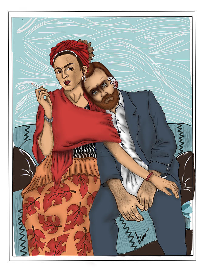 Frida Kahlo Vincent Van Gogh Digital Art by Cliffor Daotter - Fine Art America