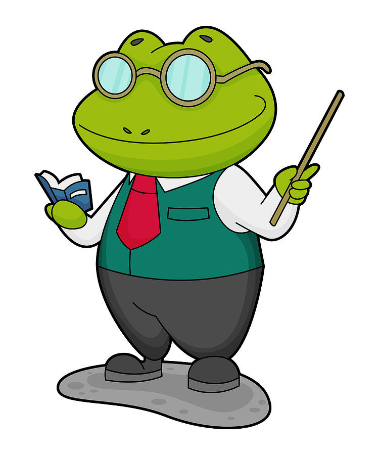 Frog as Teacher with Book Painting by Markus Schnabel - Fine Art America