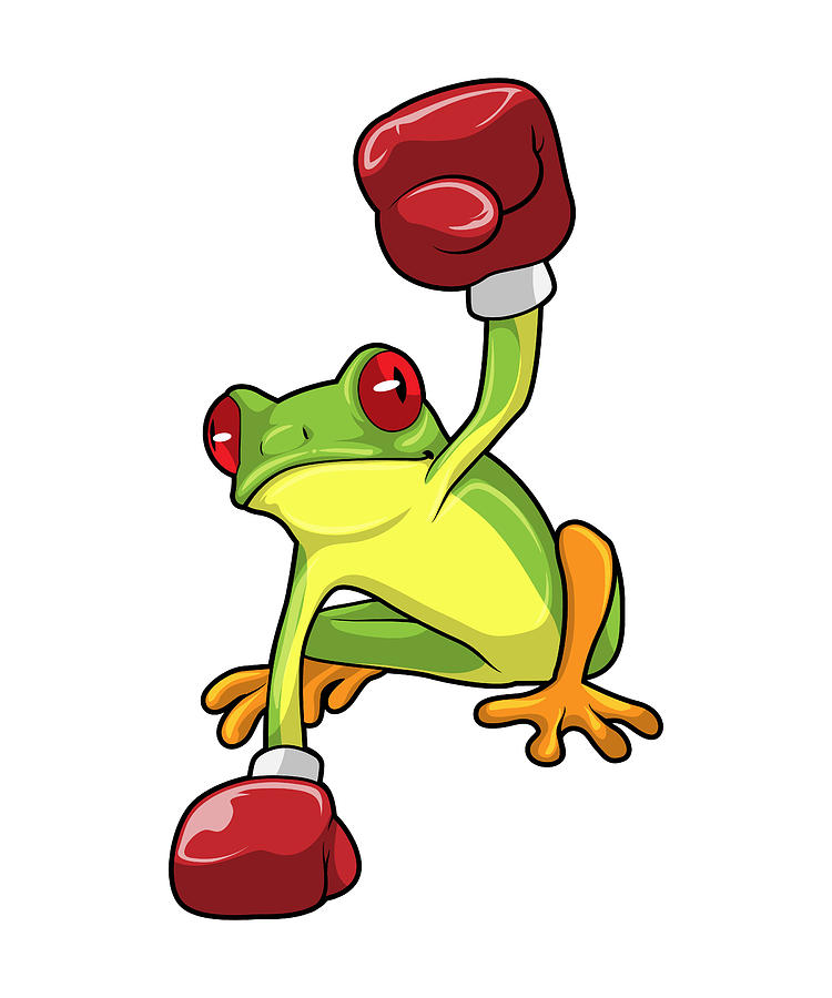 Frog at Boxing with Boxing gloves Painting by Markus Schnabel | Pixels