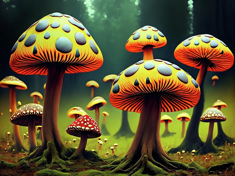 Funky Fungi Digital Art by Tricky Woo - Fine Art America