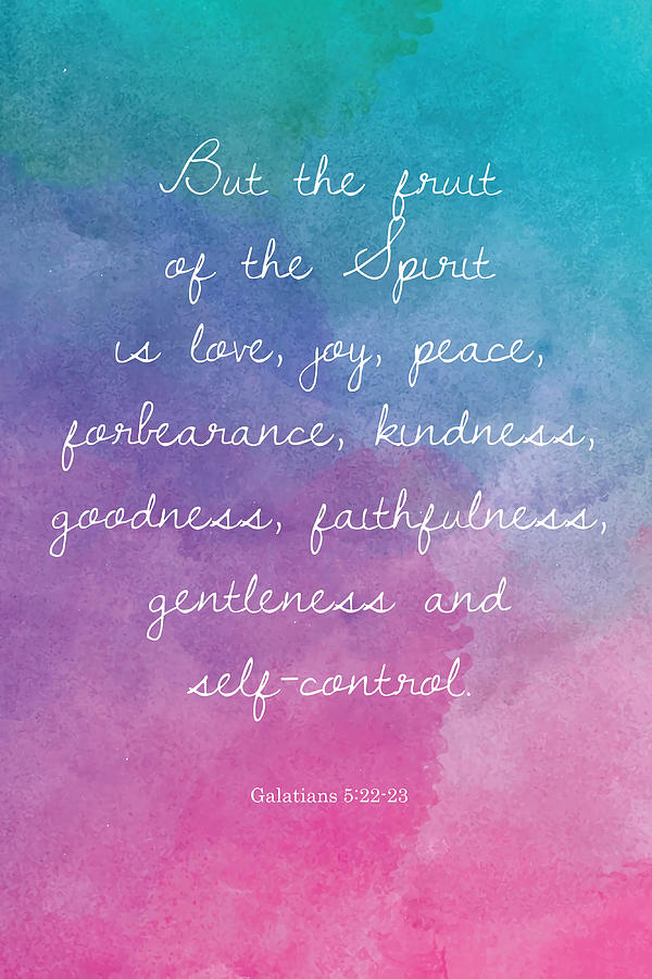 Galatians 52223 Fruit of the Spirit Bible Verse Painting by Emily ...