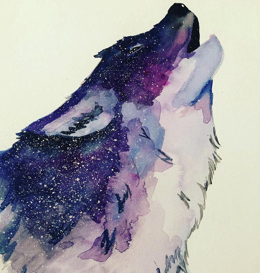 Galaxy Wolf Painting by Estrella Gerwin - Fine Art America