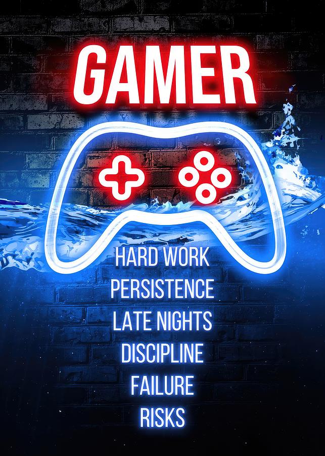 Gamer Mindset motivational Poster Digital Art by Kitrak Lowe - Pixels