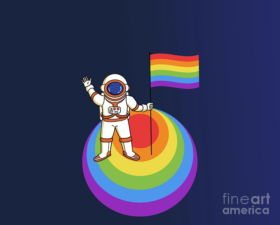 Gay Pride Astronaut Planet Digital Art By Nalidsa Sukprasert Fine Art