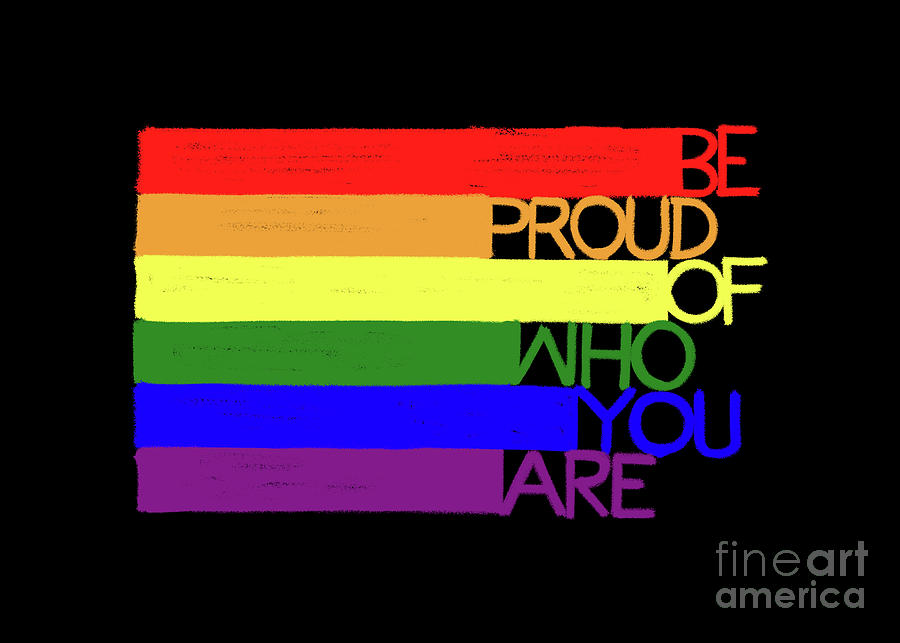 Gay pride rainbow lgbtq with motivational quote concept. Digital Art by ...