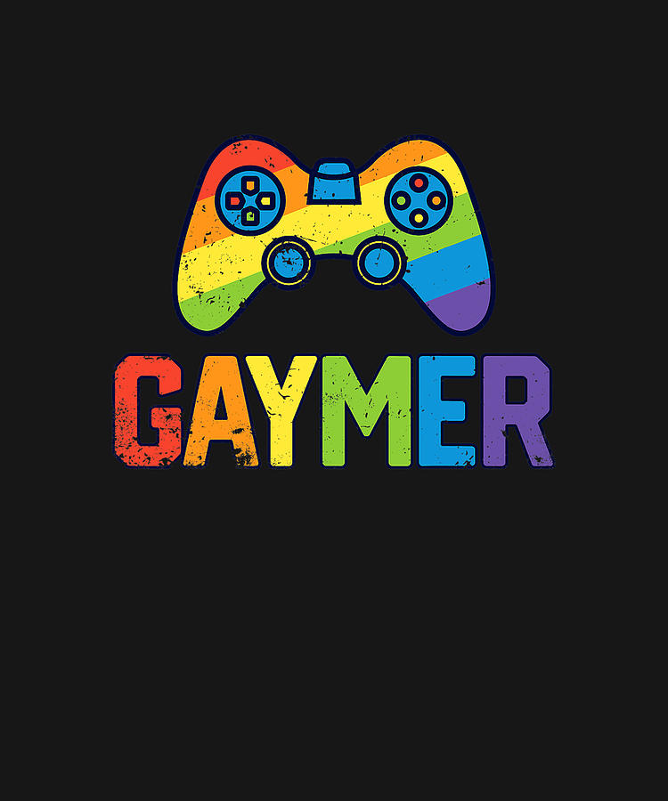 Gaymer Gamer Gay Pride Lgbt T Lesbian Rainbow Flag Tee Drawing By