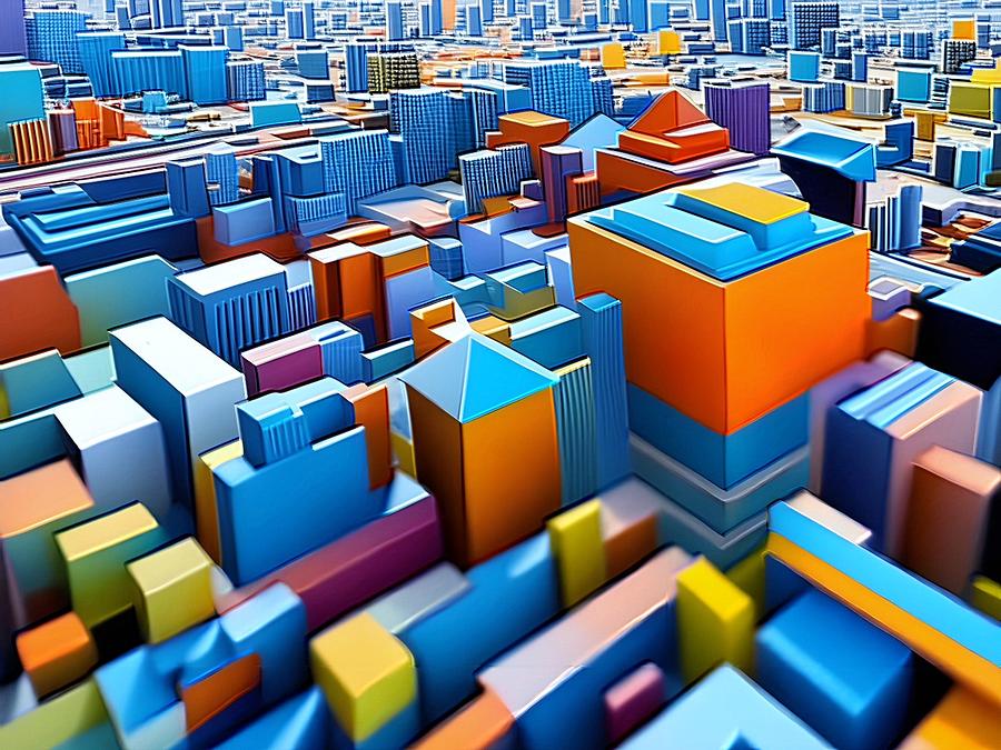 Geometric City Digital Art by Lois Churchward - Fine Art America