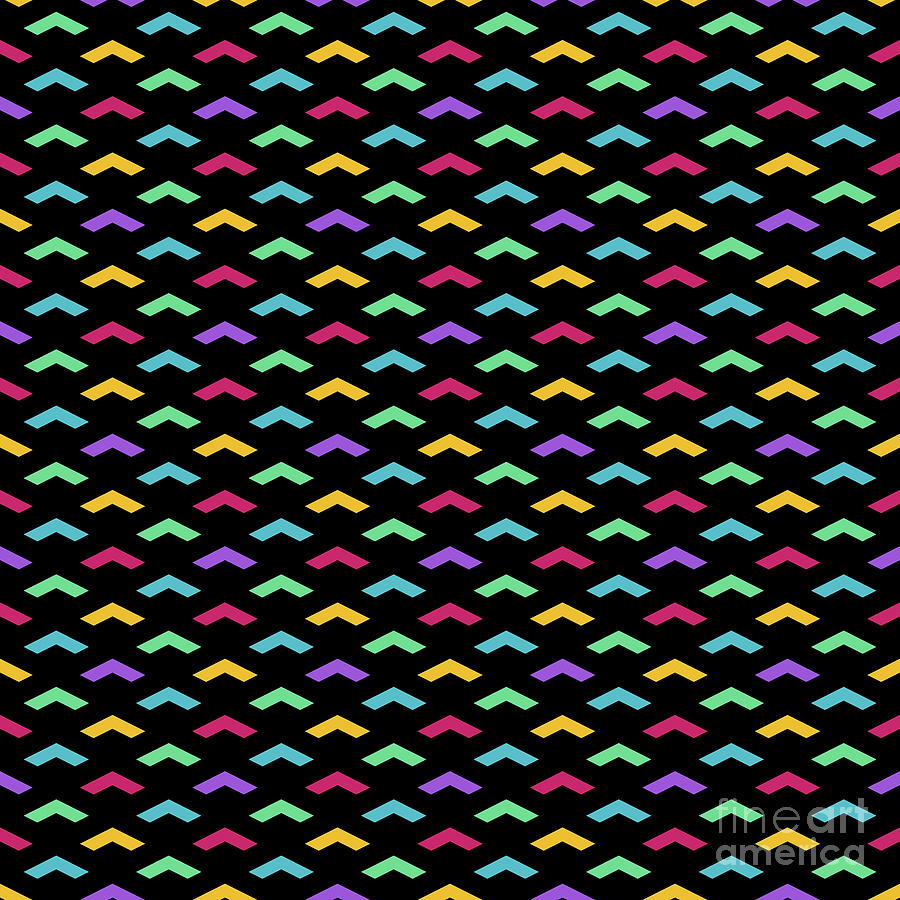 Geometric Inverse Heavy Upward Chevron Pattern in Crayon Rainbow Colors ...