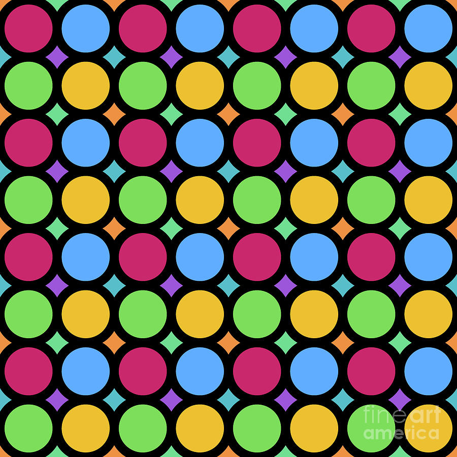 Geometric Repeating Simple Block Circle Pattern in Crayon Rainbow ...