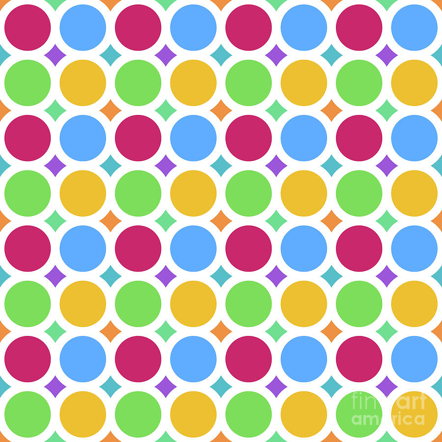 Geometric Repeating Simple Block Circle Pattern in Crayon Rainbow ...